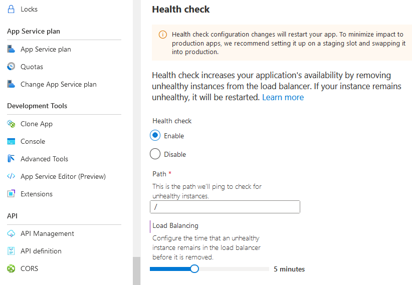 Azure App Service tips: Enable the Health-Check capabilities
