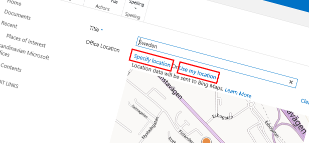 Using the Geolocation field in SharePoint