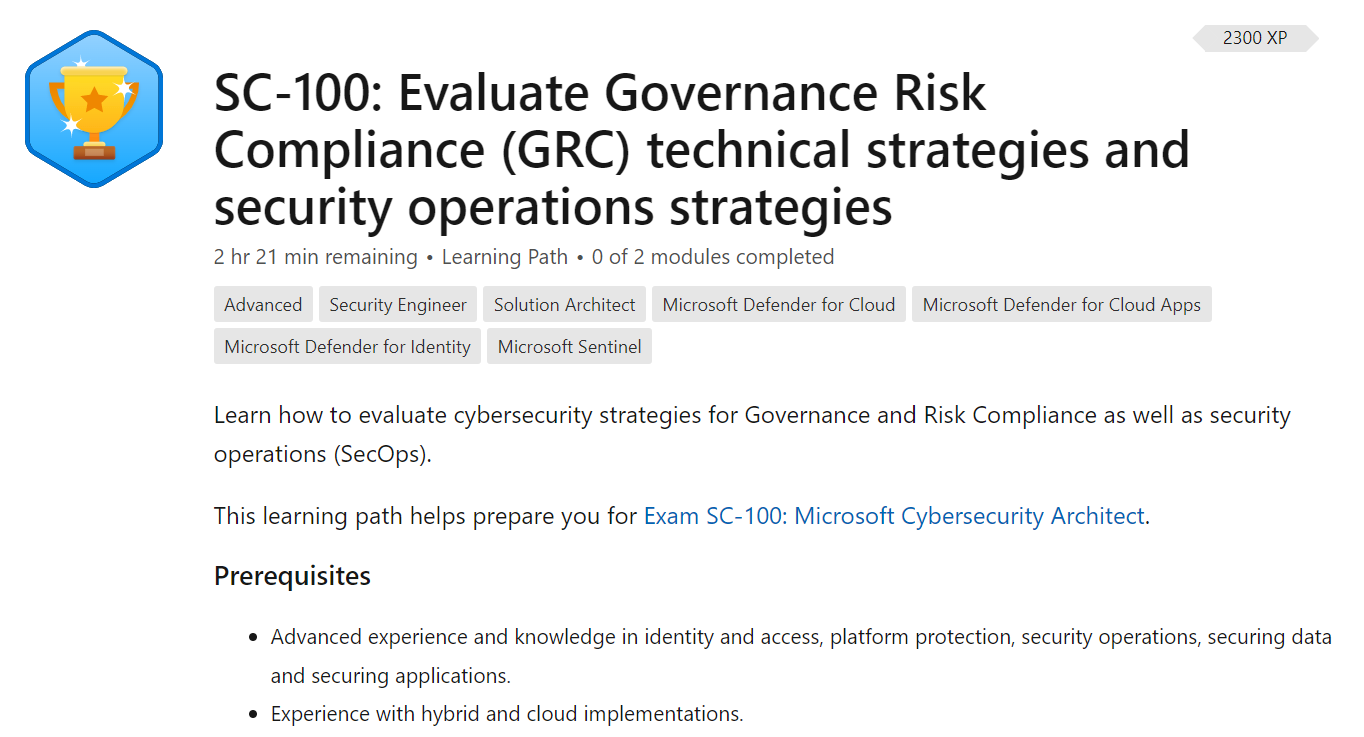 Exam Study Guide: SC-100 - Microsoft Cybersecurity Architect Expert