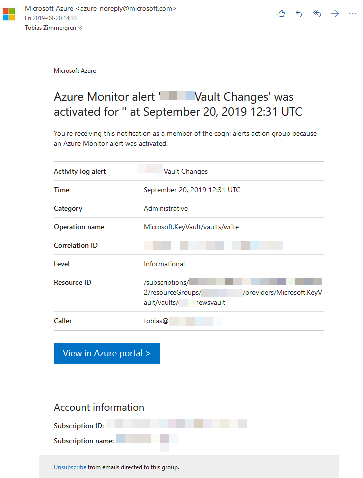 Azure Key Vault diagnostics to see who accessed your vault