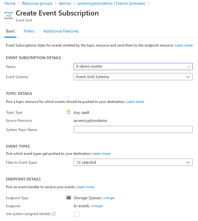 Get notified of changes in Azure Key Vault by using Event Grid