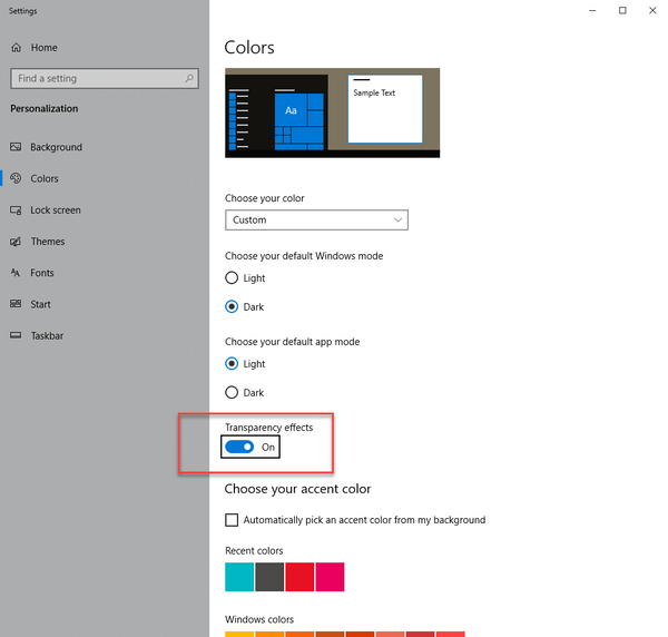 Enable transparent backgrounds in Windows Terminal