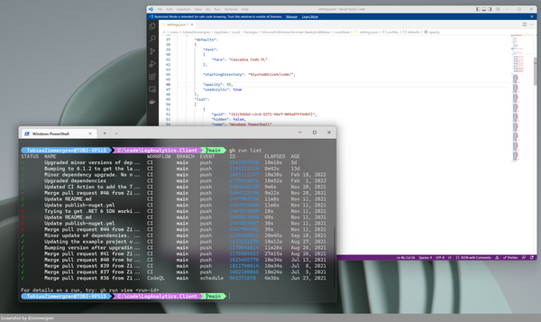 Enable transparent backgrounds in Windows Terminal