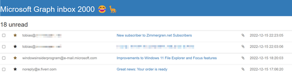 Reading e-mails with Microsoft Graph using .NET
