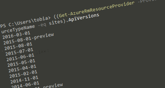 Get all the available api-version options for Azure Resource Manager
