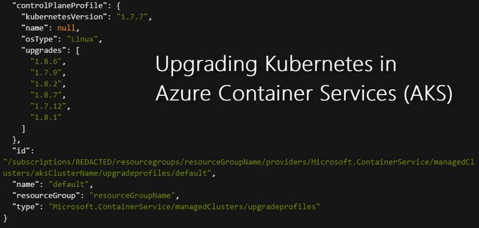 Upgrading Kubernetes in Azure Container Services (AKS) with Azure CLI